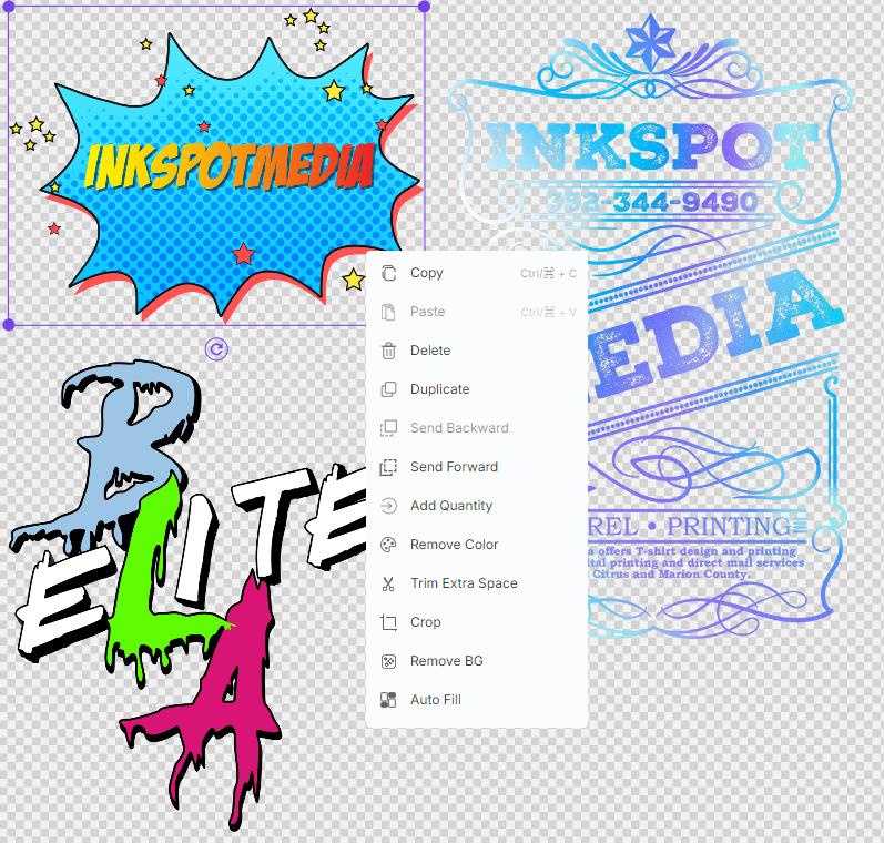 Custom Scrolling DTF Gang Sheet Builder | Ink Spot Media